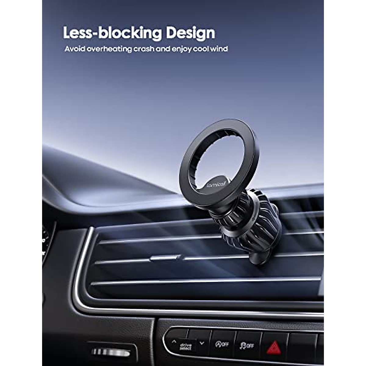 Lamicall Fits MagSafe Car Mount – [20 Super Magnets] Magnetic Car Phone Mount, Air Vent Cell Phone Holder Clip, MagSafe Accessories for iPhone 14 13 12 Pro Max Plus Mini & MagSafe Case & All Phones
