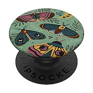 Aesthetic Cottagecore Celestial Luna Moth Moon Butterfly PopSockets Swappable PopGrip