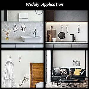 Kasilyic 10 Pcs Adhesive Hooks Heavy Duty for Hanging Towels, Robust Durable Waterproof Lengthened Thickened Wall Hooks for Hanging Coats Hat, Nail-Free and Drill-Free Door Holder Hooks for Bathrooms