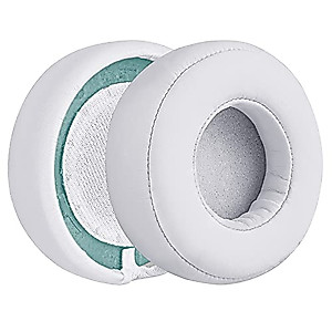 Geekria QuickFit Replacement Ear Pads for Monster Beats Pro Detox Headphones Ear Cushions, Headset Earpads, Ear Cups Repair Parts (White)