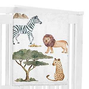 Sweet Jojo Designs Jungle Animals Milestone Blanket Monthly Newborn First Year Growth Mat Baby Shower Memory Hunter Green Yellow Grey Black White Wildlife Safari Elephant Giraffe Lion Monkey Leopard