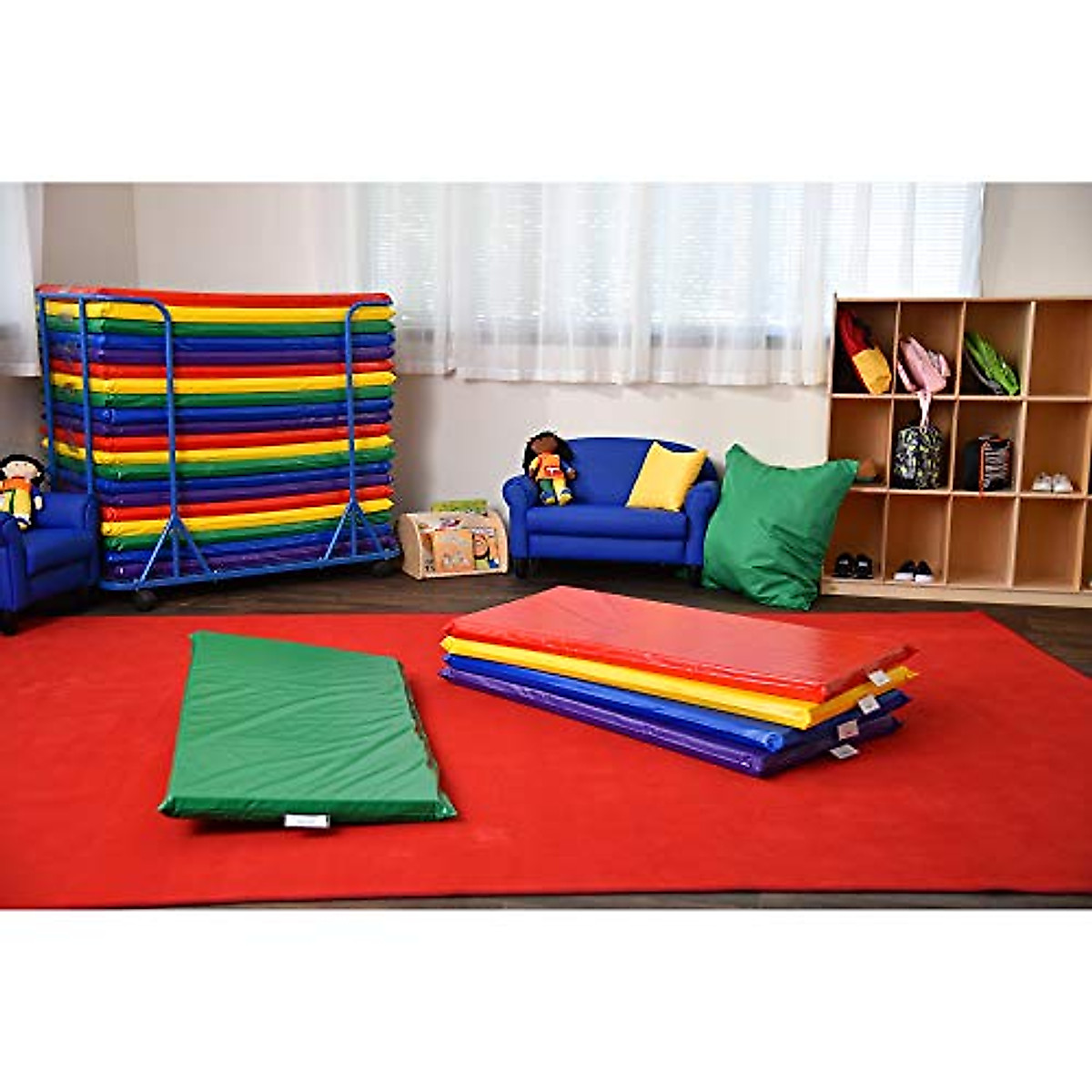Children's Factory Rainbow Nap Mats | Set of 5 Rest Mats