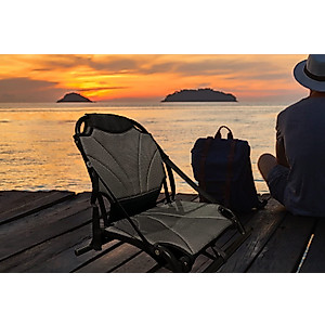 Pactrade Marine Adjustable Straps Black Gray Textilene Mesh Fabric Upright Deluxe Lightweight Kayak Seat Foldable Canoe Cushion Aluminum Frame Sit On Top Fishing Canoeing Boating Kayaking Rafting