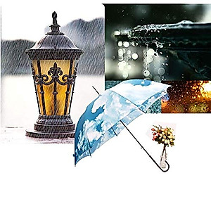 ZMY Industrial Glass Garden Courtyard Pillar Light Villa Home Decorative Waterproof Column Lantern Aluminum Metal Post Lighting Vintage Outdoor Retro Pathway Fixture E27 Edison