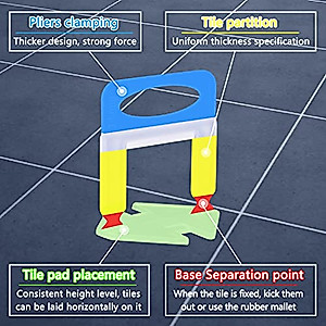 Tanzfrosch 1400 PCS Tile Leveling System Clips 1/16''(1.5mm) Tiles Leveler Spacers Tool for Professional Ceramic Tile and Stone Installation