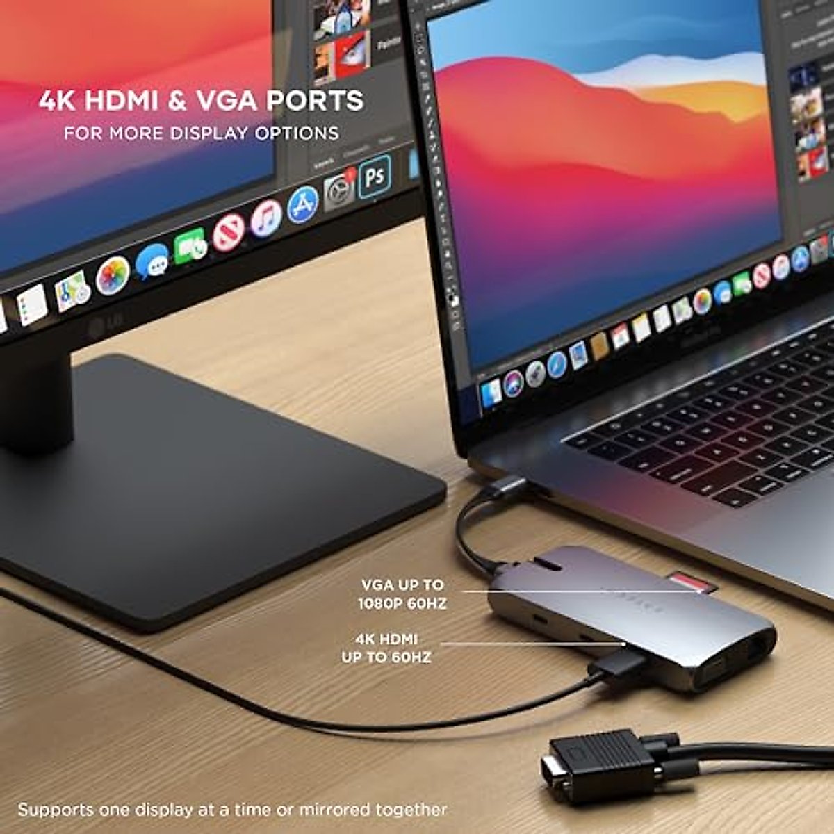 Satechi USB C Hub Multiport Adapter, USB C Docking Station 9 in 1, 4K HDMI, 100W USB C PD Charging, USB C Data, 2 USB-A, GbE, Micro/SD Card Readers, VGA, for MacBook, Windows - Space Gray