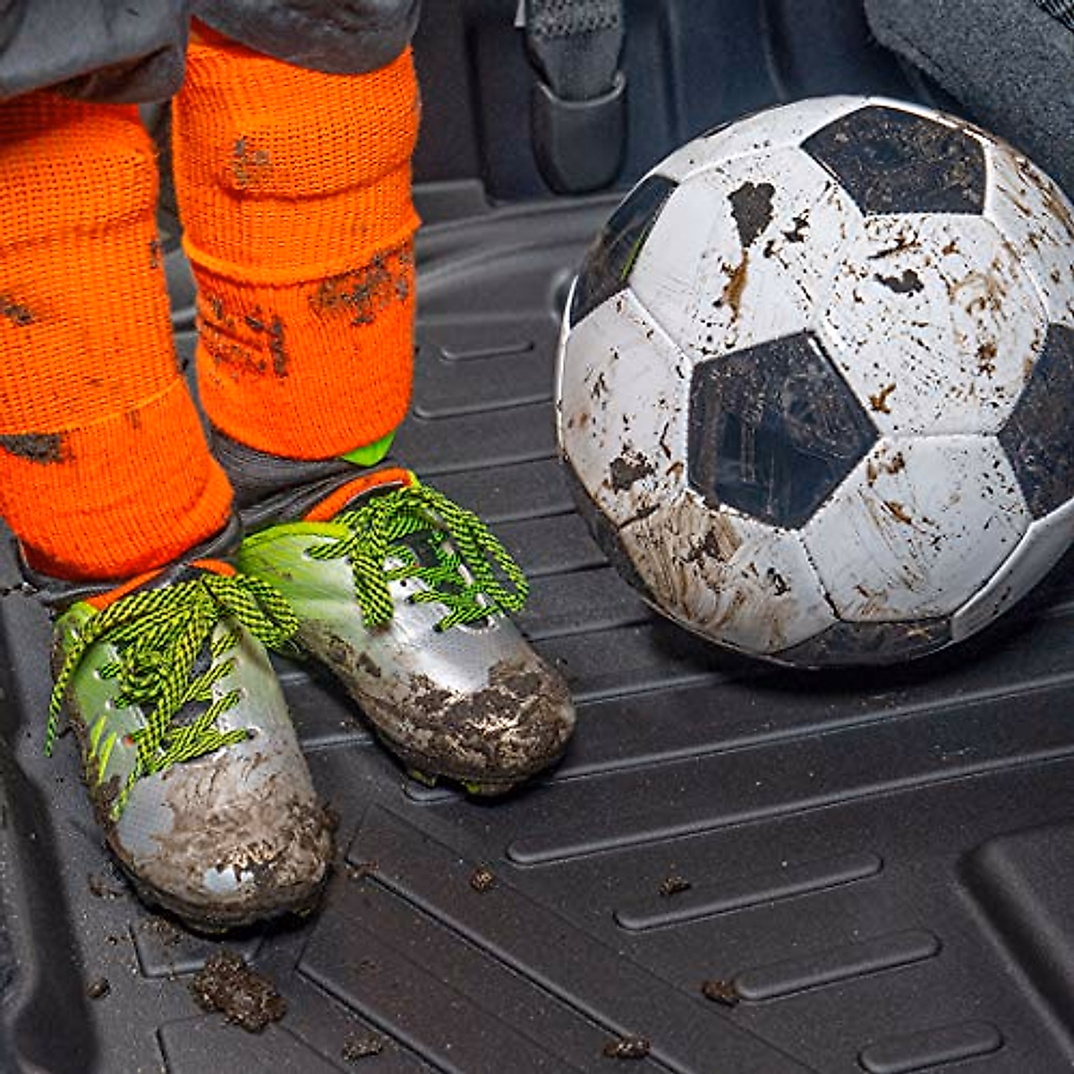 SMARTLINER Custom Fit Floor Mats 3 Row Liner Set Black for 2017-2021 Chrysler Pacifica Hybrid Model Only.