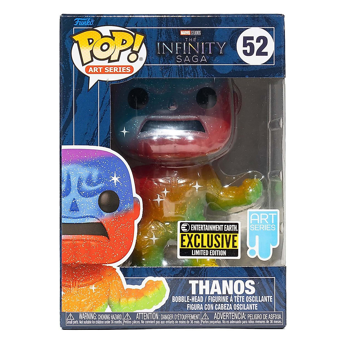 Funko Marvel Infinity Saga Thanos Art Series Pop! Vinyl Figure with Premium Pop! Protector Entertainment Earth Exclusive