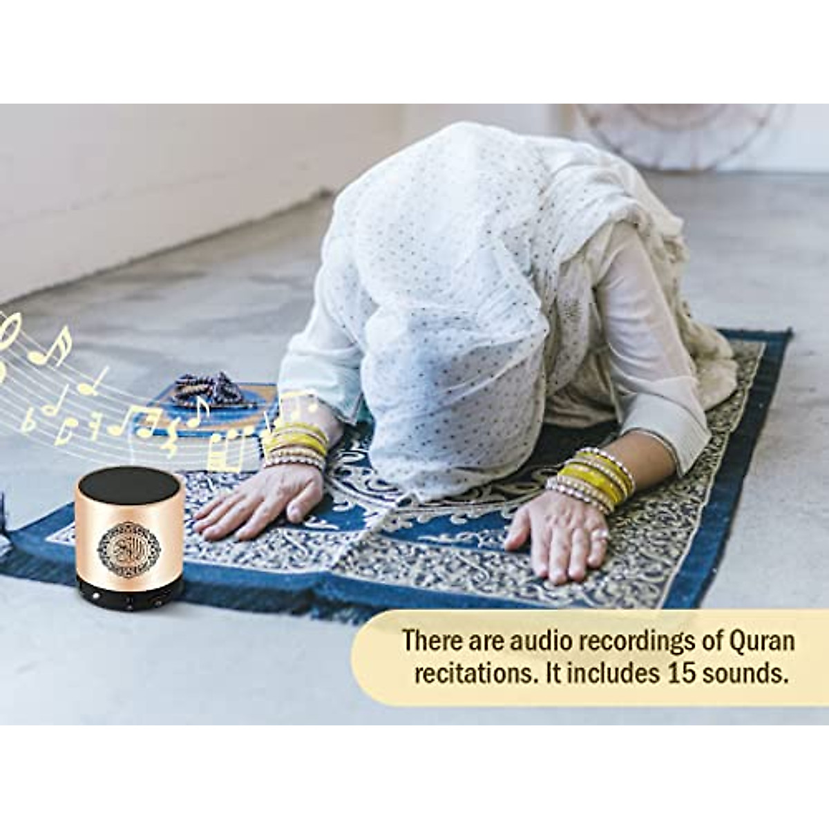 Hitopin Portable Digital Quran Speaker with Remote Control over18 Reciters and 15Translations Available Quality Qur'an Speaker Arabic English French, Urdu etc Mp3 FM Radio