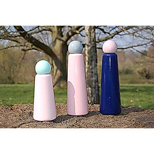 Insulated Water Bottle 25 Oz - Stainless Steel Aluminum metal Water Bottle, Cold for 24+ Hours, Hot for 12. Pink and Light Grey by Lund London