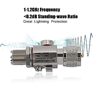 Antenna Lightning Arrester UHF-M to UHF-F 1-1.2GHz Lightning Arrestor All Band Lightning Protection Surge Protector