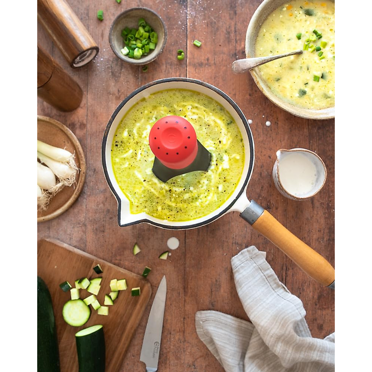 Uutensil Stirr+Timer Unique USB Rechargeable Automaitc Pan Stirrer with Timer - with Cable and Cradle - Teal