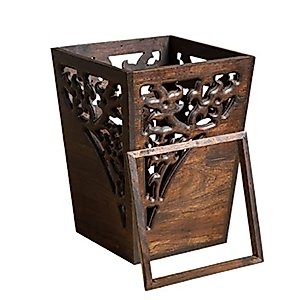 Trash Bin Trash Can Wastebasket Wood Trash Can Wastebasket Garbage Container Bin for Bathrooms Powder Rooms Home Offices Garbage Can Waste Bin (Color : OneColor, Size : 23 * 30cm)