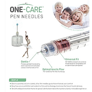 MediVena ONE-CARE Pen Needles 32G x 4 mm (5/32’’), 100/bx, Ultra-Thin for Comfortable Insulin Injection