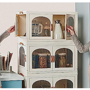 Stackable Storage Bins with Lids,Closet Organizer Collapsible Storage Bin with Door & Wheels Trunk Car Folding Storage Containers Box for Bedroom Kitchen Office Clothing Storage