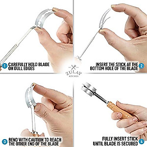 Zulay Kitchen Bread Lame Dough Scoring Tool - Hand Crafted Bread Scoring Tool to Cut Designs on Sourdough, Homemade Bread - Bread Scoring Knife With 6 Stainless Steel Razor Blades and Leather Cover