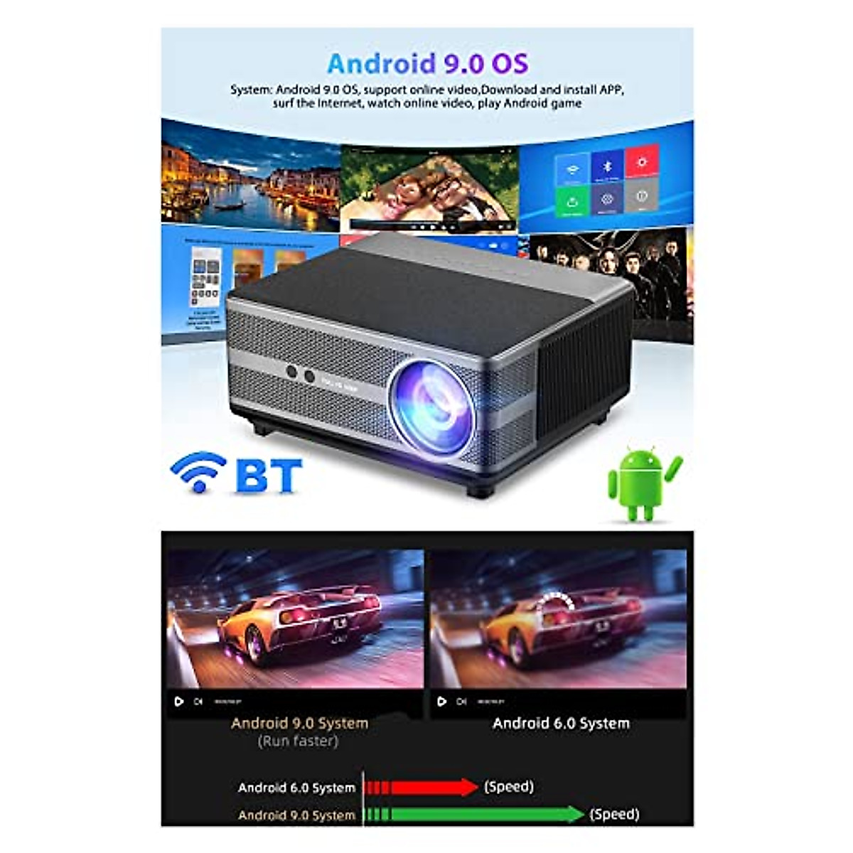 Full HD 1080P Projector TD98 WiFi LED 2K 4K Video Movie Smart TD98W Android Projector PK DLP Home Theater Cinema Beamer