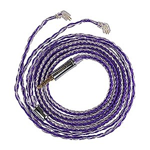 24 Strands of Silver-Plated Copper Earphone Cable Silver Purple Earphone Upgrade Replacement Cable MMCX/0.78mm 2Pin/QDC/TFZ. (MMCX, 2.5mm)