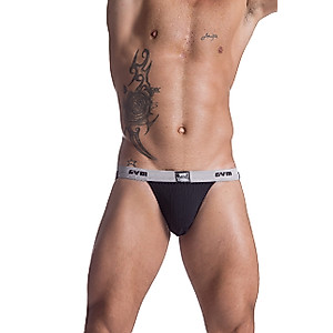 GYM 1" Waistband Swim/Run Jockstrap (XXX-Large, Black)