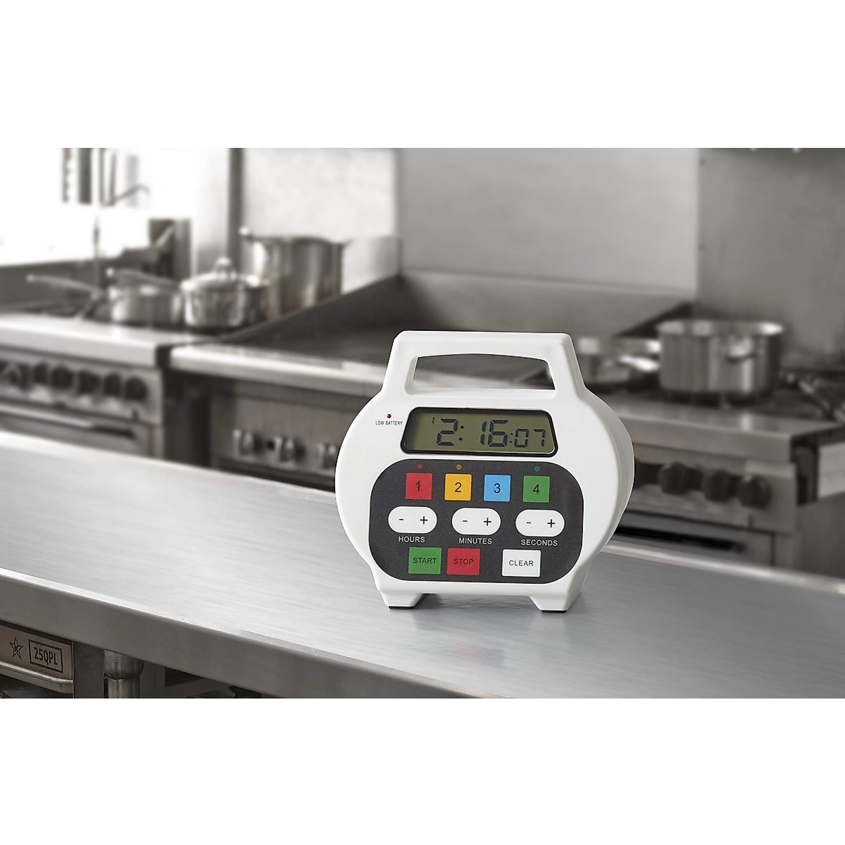 Chef Master 90218 Kitchen Timer, Timers for Cooking, Digital Timer, Cooking Timer, 4-Channel Timer, Egg Timer, Study Timer, Desk Timer with Large Display with Up to 10 Hour Count Down