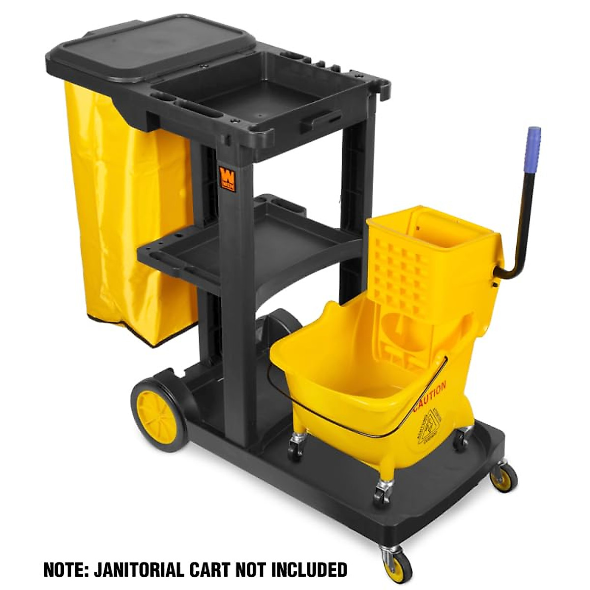 WEN Rolling Mop Bucket with Down Press Wringer, 26-Quart Capacity (73034B)