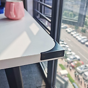 Eforlike 4 Piece Antique Metal Box Corner Protector Edge Safety Guard Cabinet Furniture Corner Metal Bumpers (Black)