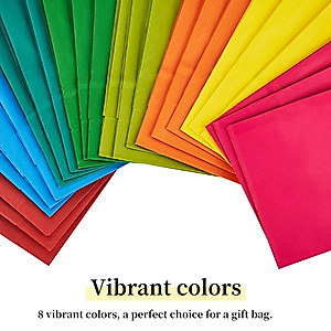 RACETOP 32 Pack Small Paper Gift Bags with Handles, 5.8"×3.2"×8.25" Kraft Paper Party Favor Bags Bulk for Kids Birthday, Baby Shower, Crafts, Wedding, Party Supplies (8 Colors)