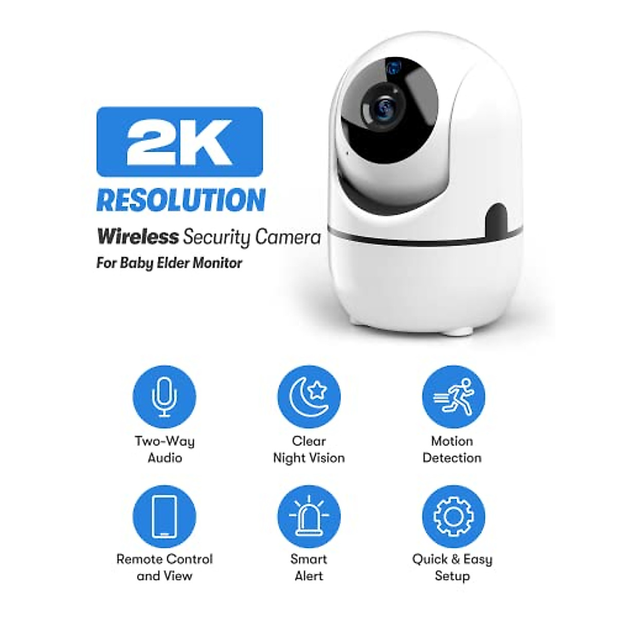 Security-Camera-for-Baby-Monitor-2K Wi-Fi Cameras-for-Home-Security, Pan/Tilt/Zoom Indoor Camera Wireless with Phone APP, 2-Way Audio, Motion Detection, Night Vision