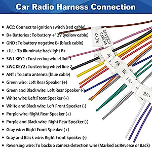 Android Radio Wiring Harness Adapter Replacement for Select Android Car Stereo 16 Pin ISO Connector