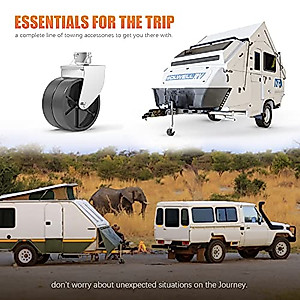 E-SDS Trailer Jack Wheel 2000 Lbs, Dual Wheel Jack Caster Wheel Replacement, 6" Swivel Trailer Tongue Jack Wheel with Pin Fits Any Jack, Boat, Hitch Camper Soft Ground Roll