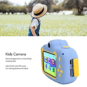 1080P 2inch Kids Camera Cute Cartoon Design HD Digital Children Selfie Camera for Birthday (Blue)