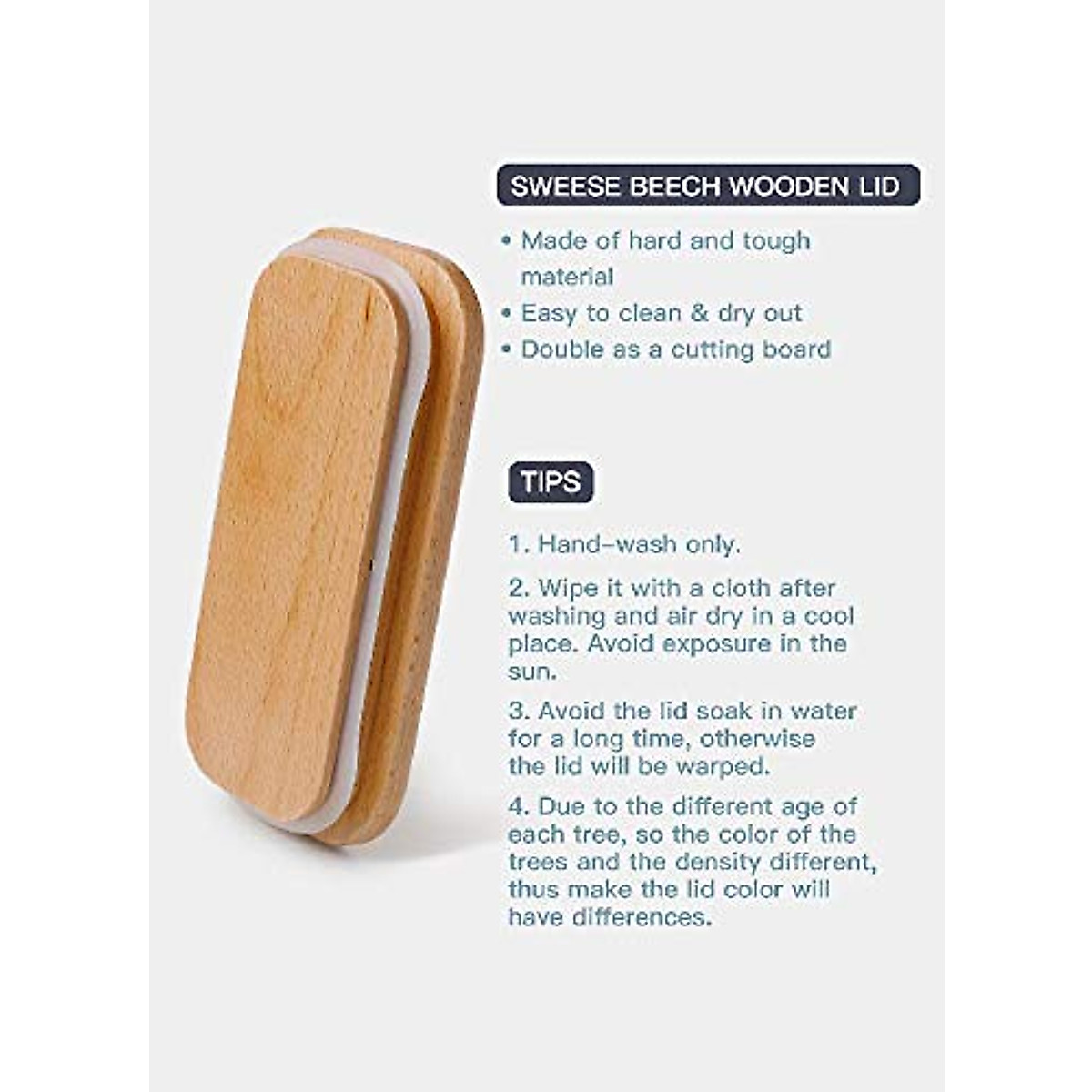 Sweese 324.104 Large Butter Dish with Knife - Airtight Butter Keeper Holds Up to 2 Sticks of Butter - Porcelain Container with Beech Wooden Lid, Red