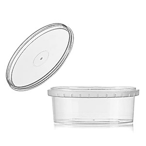 8-oz. Round Clear Deli Containers with Lids | Stackable, Tamper-Proof BPA-Free Food Storage Containers | Recyclable Space Saver Airtight Container for Kitchen Storage, Meal Prep, Take Out | 20 Pack