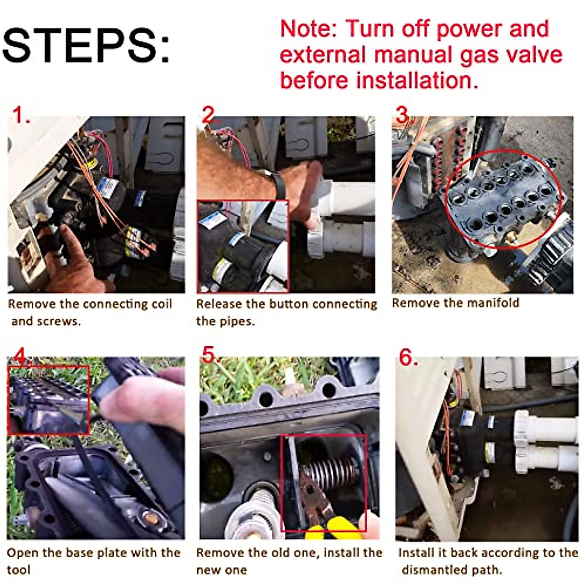 Timilge 77707-0001 Manifold Bypass Valve Kit Replacement for Sta-Rite Max-E-Therm Spa and Pool Heater fit Mastertemp Pool and Spa Heater