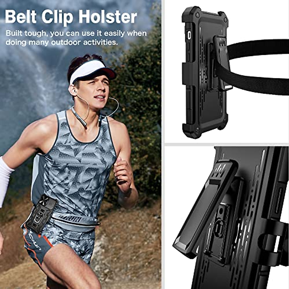 VEGO Armor Case for iPhone 14 Pro Max 5G 2022, Slide Camera Cover & Belt Clip Holster & Magnetic 360°Ring Kickstand Military Grade Heavy Duty Protection Case for iPhone 14 Pro Max 6.7”- Midnight Black