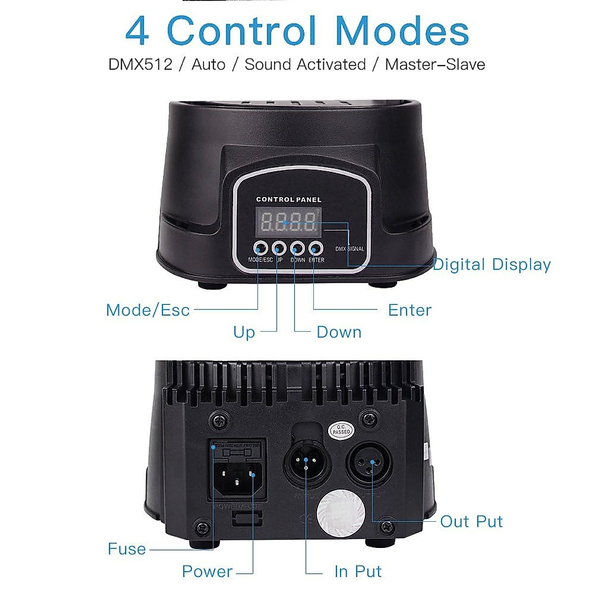 BETOPPER Moving Head RGBW, DJ Lights, Sound Activated/DMX Lighting, Moving Head Lights for Stage, Party, Live, DJ, Bar, Disco Lighting (7x8W 4 Packs)