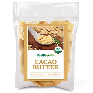 Healthworks Cacao Butter (32 Ounces / 2 Pounds) Organic | Unrefined Non-Deodorized Cocoa | Certified Organic from Peru | Sugar-Free, Keto, Vegan & Non-GMO | Antioxidant Superfood