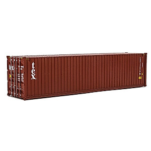 Walthers SceneMaster HO Scale Model of Tex (Brown, White) 40' Hi Cube Corrugated Side Container,949-8266