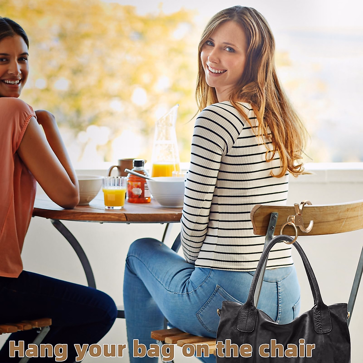 MAGTOBO Handbag Holder More Versatile Purse Hook Hanger for Table with Circular Carabiner Clip Fits on Car, Back of Chairs, Door..