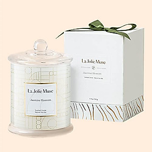 LA JOLIE MUSE Candles Gifts for Women, Candles for Women with Gift Box, Jasmine Scented Candle, Candles for Home Scented, Natural Soy Candles, 70 Hours 10 oz