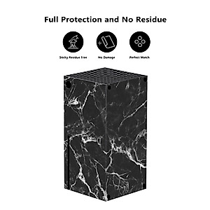 PlayVital Black White Marble Effect Custom Vinyl Skins for Xbox Core Wireless Controller, Wrap Decal Cover Stickers for Xbox Series X Console Controller