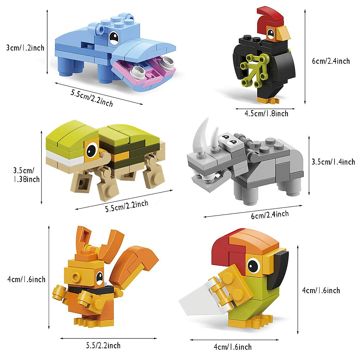 Yaye 12 in 1 Mini Building Blocks Animals, Stem Building Toy,Assorted Toy Animal,Building Blocks Stem Toys,Mini Building Blocks Sets for Kids child,Party Supplies Carnival Prizes Christmas gifts