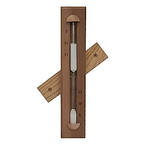 HSE Deluxe Cedar Wall-Mounted Rotating Sauna Sand Timer-15 Minutes-Choose Your Sand Color (15 Minutes, White)