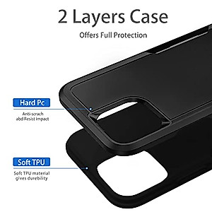 Hsefo Designed for iPhone 14 Pro Max Case, Heavy Duty Protection Shockproof Dropproof Dustproof Anti-Scratch Cover Protective Phone Case for iPhone 14 Pro Max -Black