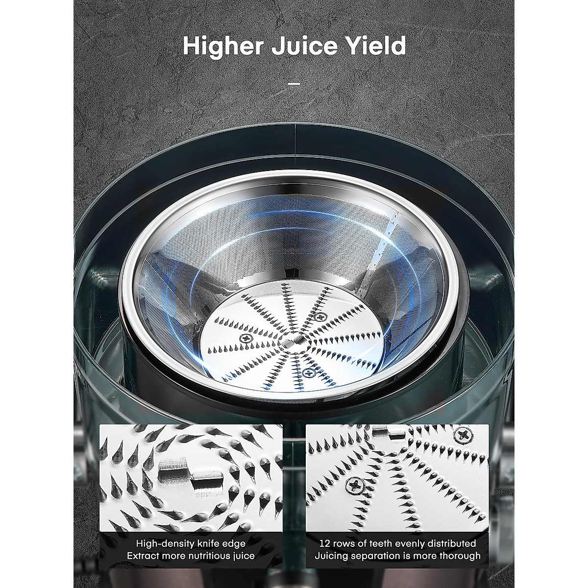 FOHERE Juicer Machines,1200W Max Power Centrifugal Juicer Extractor with 3-inch Wide feed chute & Anti-Drip for Fruit and Vegetable, 2-Speed Setting, Easy to Clean with Brush, Stainless Steel, 800W