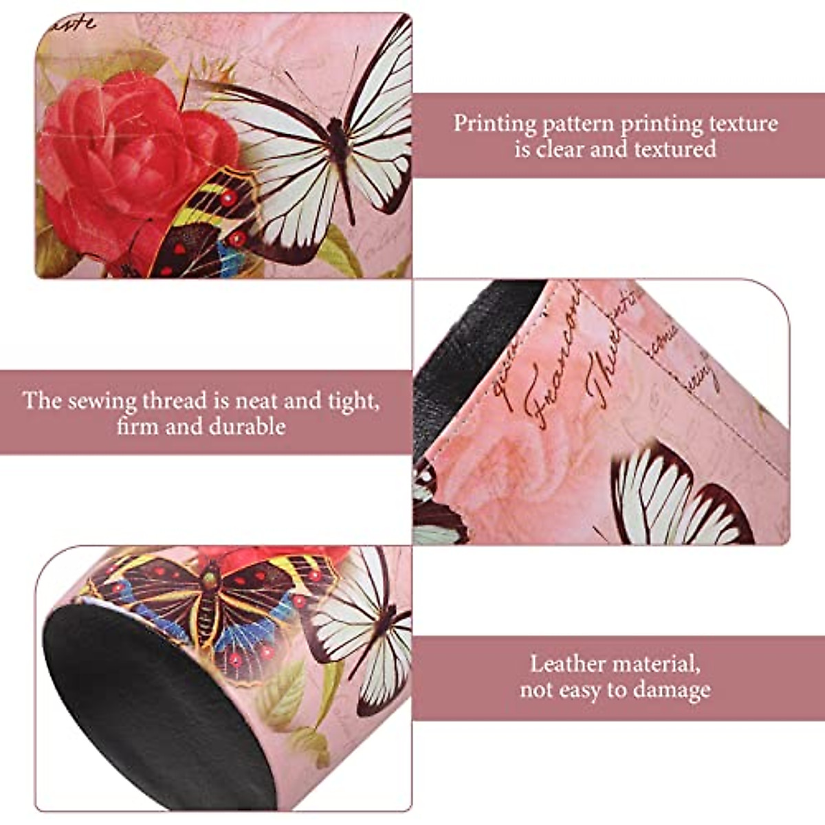 GANAZONO Leather Trash Can Wastebasket Waste Toilet Paper Bin Basket Garbage Container Wastebasket Garbage Bin for Bathroom Bedroom Office Home Car