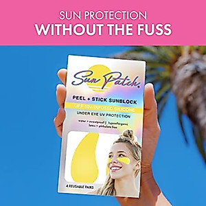 Sun Patch, Reusable Under Eye Sunblock Patches, 100% Silicone Sunscreen Under Eye Patches for UV Protection, Face Stickers with UPF 50, 3 Pack/12 Pairs, 3 Colors
