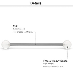 Dyknasz 15PCS Industrial Barbell 16G Surgical Steel Industrial Piercing Jewelry for Women Men Forward Helix-Cartilage Earrings 1 3/8"(35mm) Bar Length Rainbow Black Silver-Tone