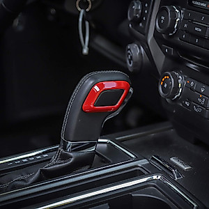 JeCar for Ford F150 Gear Shifter Head Trim Cover Frame Deacorative Trim Cover Frame for Ford F150 2015 2016 2017 (Red)