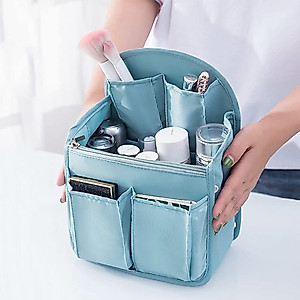 HOYOFO Mini Backpack Organizer Insert Small Shoulder Bag Divider for Rucksack Purse Lightweight Nylon, Light Blue